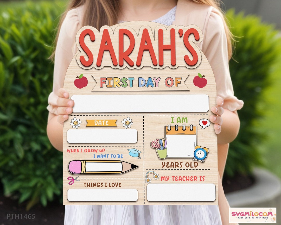 Customized First and Last Day School Sign, Back to School Sign ...