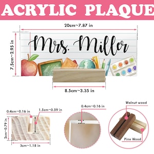 Teacher Desk Name Plate, Personalized Teacher Name Sign, Back to School ...
