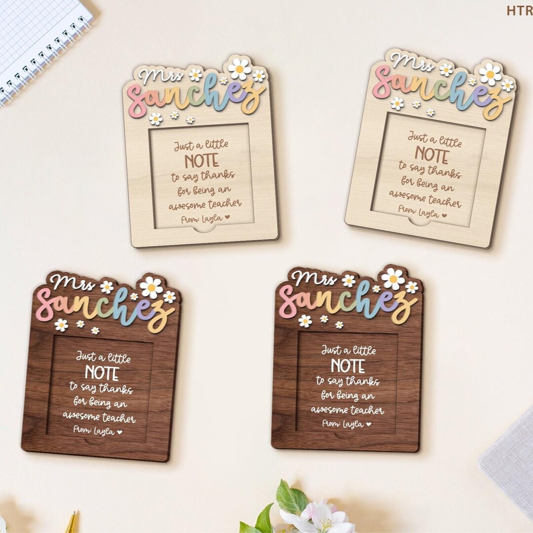 Personalized Teacher Sticky Note Holder, Teacher Gift, Back to School ...