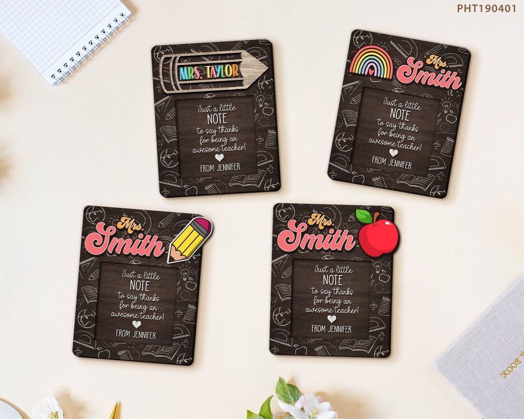 Teacher Sticky Note Holder, Teacher Appreciation Gifts, Personalized ...