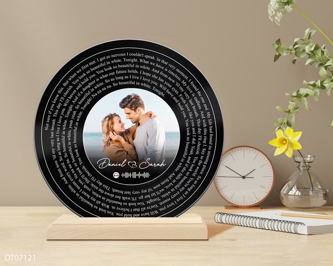 Customized Song Lyrics Record, Custom Photo Plaque, Personalized Photo ...