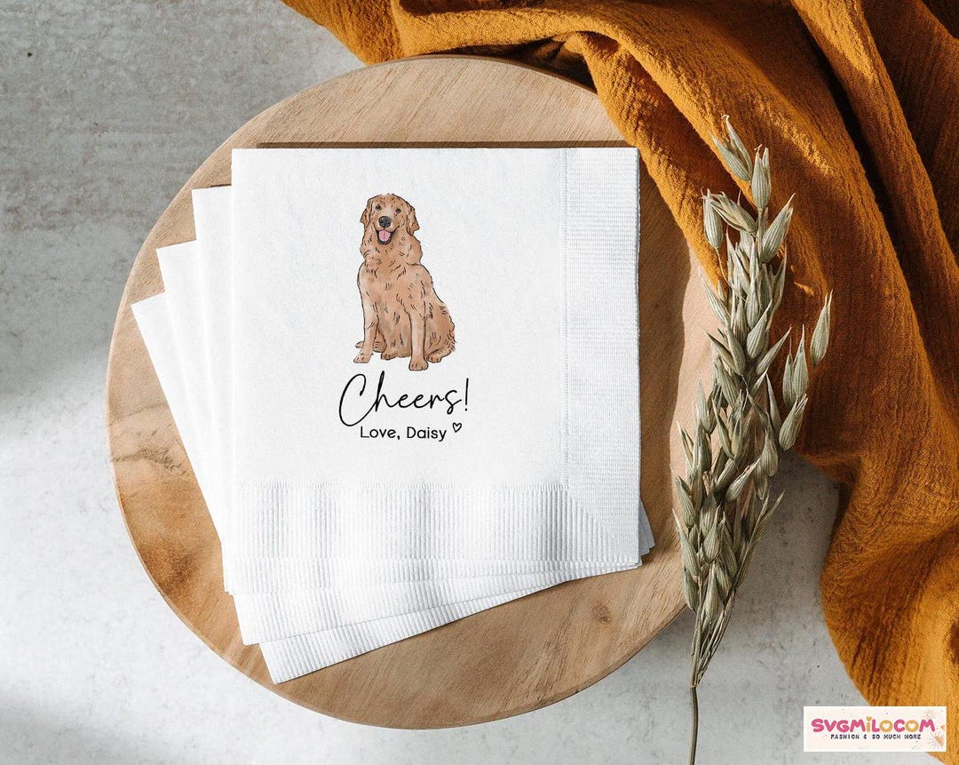Personalized Pet Cocktail Napkins for Wedding, Custom Dog Napkins, Pet ...