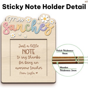 Personalized Teacher Sticky Note Holder, Teacher Gift, Back to School ...