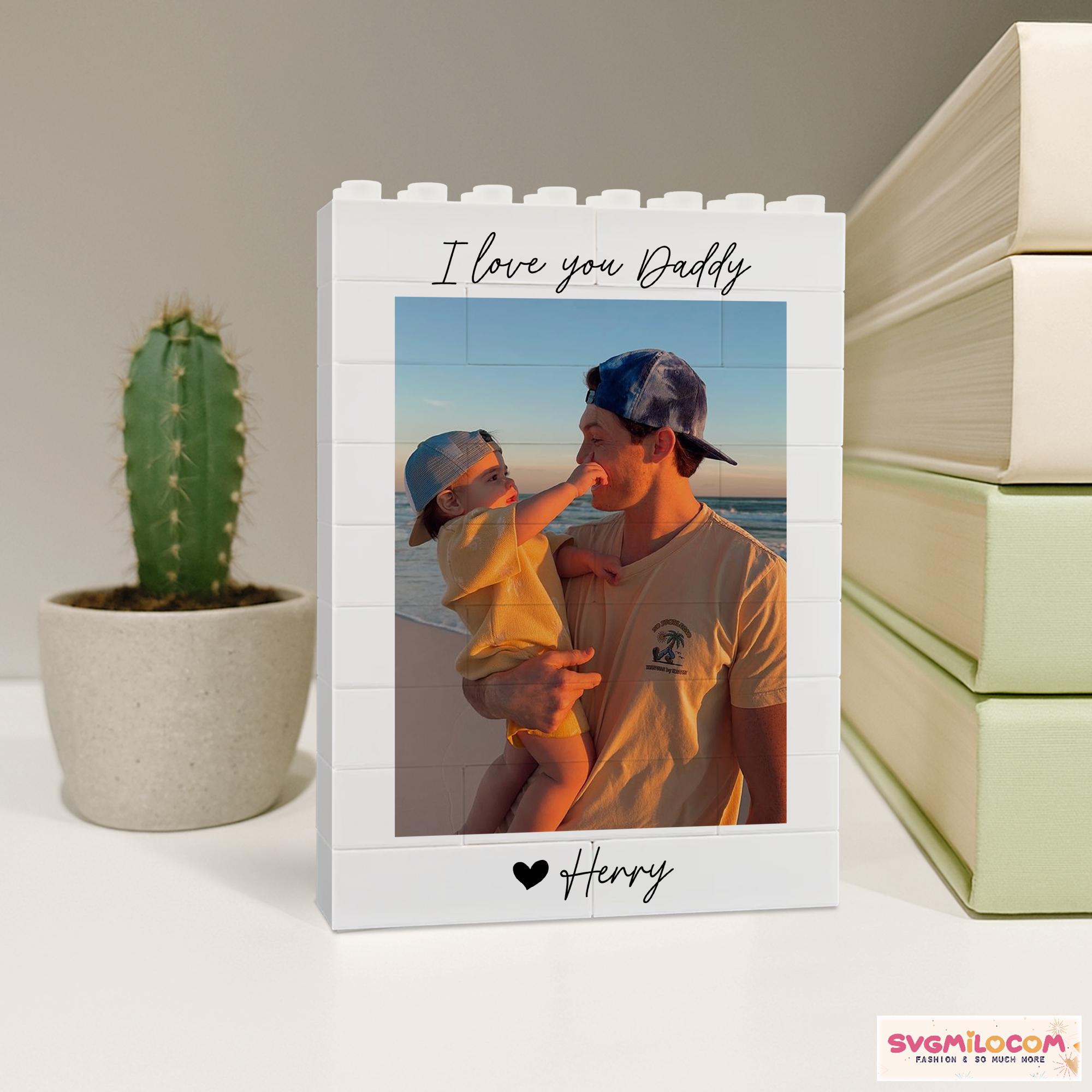 Custom Daddy and Me Brick Photo Block, Fathers Day Gift for Dad, Dad ...