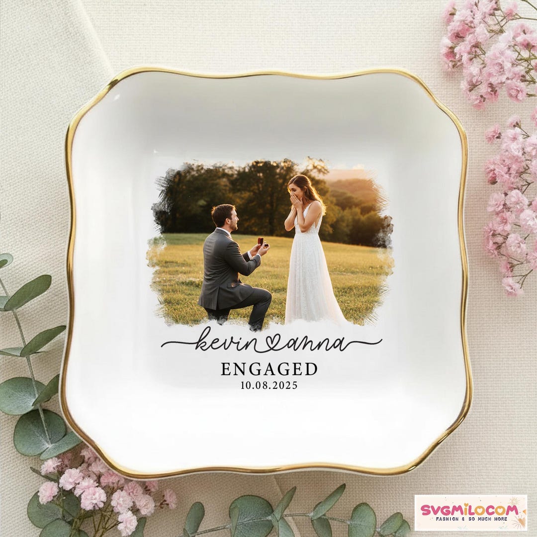 Custom Engagement Ring Dish, Proposal Portrait Jewelry Trinket Dish ...