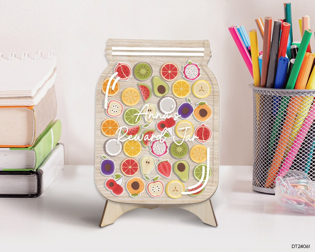 Custom Reward Jar With Tokens, Fruit Reward Jar, Classroom Chore Chart ...