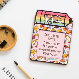Teacher Sticky Note Holder, Teacher Appreciation Gifts, Personalized ...