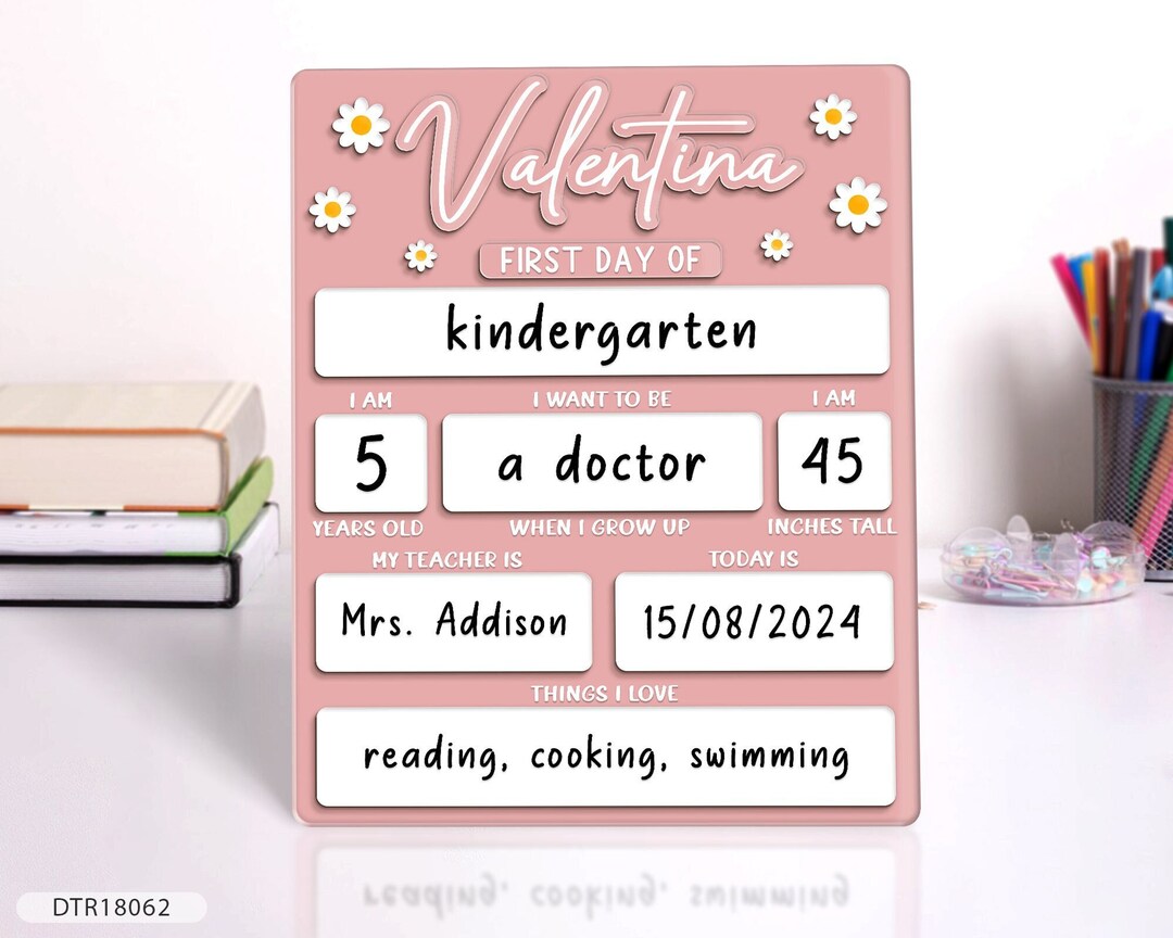 Acrylic First & Last Day of School Interchangeable Sign, Custom First ...