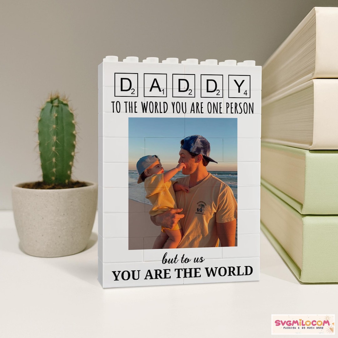 Custom Daddy and Me Brick Photo Block, Fathers Day Gift for Dad, Custom ...