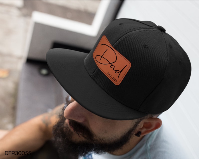 Fathers Day Gift, Custom Dad Hat, Dad Est Hat, Leather Patch Hat, Gift ...
