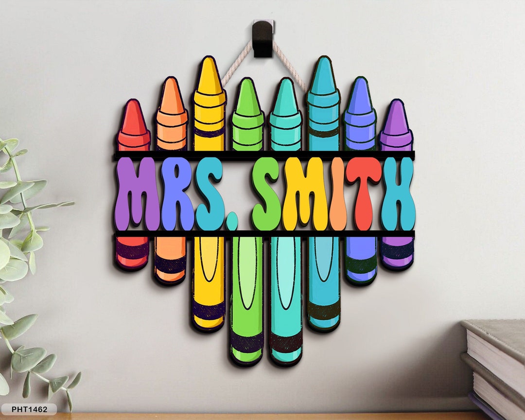 Personalized Teacher Door Sign, Classroom Decor, Custom Teacher Gifts ...