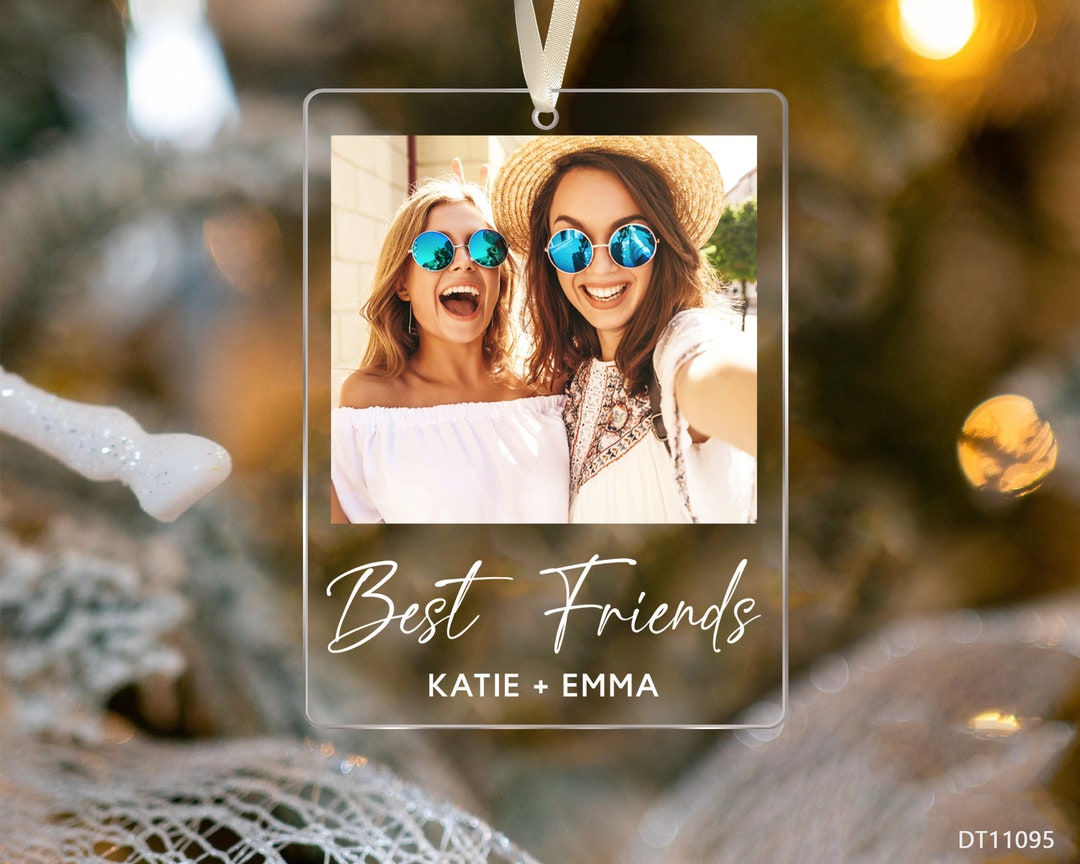 Personalized Best Friend Ornament, Custom Photo Besties Acrylic ...