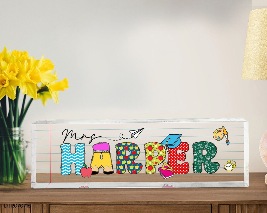 Custom Teacher Name Desk Sign, Personalized Teacher Desk Name Plate ...