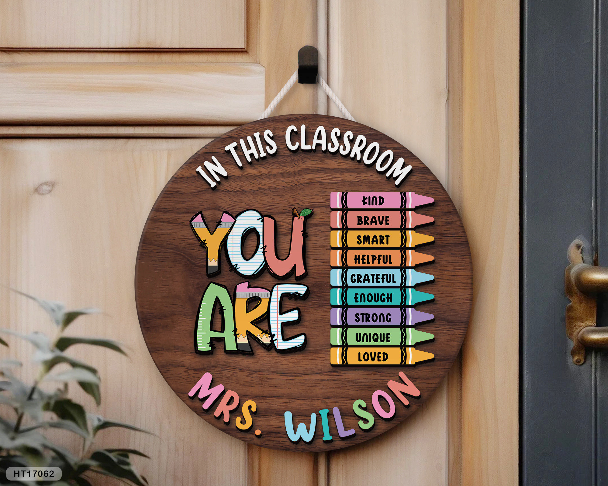 Personalized Teacher Door Sign, Classroom Decor, Teacher Door Hanger ...