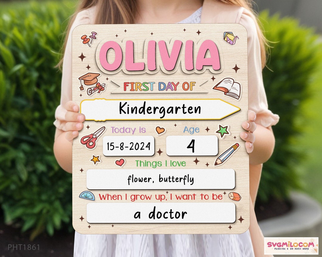 Personalized First Day of School Sign, First and Last Day of School ...