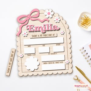 Custom First Day School Sign, Back to School Sign, Kindergarten First ...
