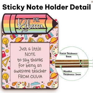 Teacher Sticky Note Holder, Teacher Appreciation Gifts, Personalized ...