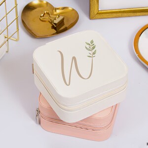 Personalized Initial Jewelry Box, Mother's Day Gifts, Custom Travel ...