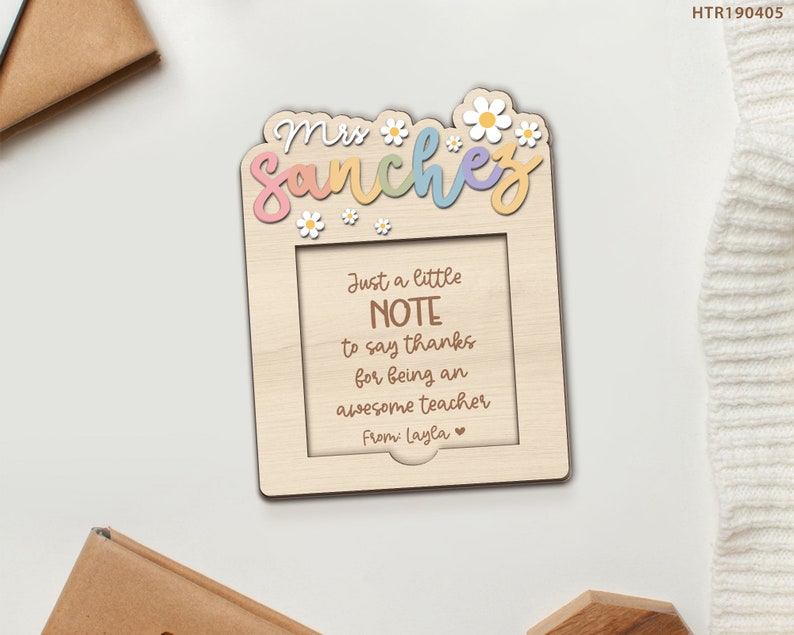 Personalized Teacher Sticky Note Holder, Teacher Gift, Back to School ...