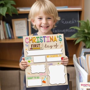 First Day of School Sign, Back to School Sign, 1st Day of School Sign ...