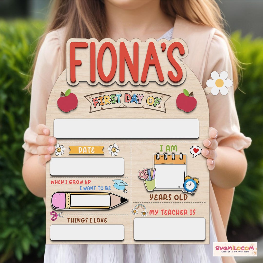 Customized First and Last Day School Sign, Back to School Sign ...