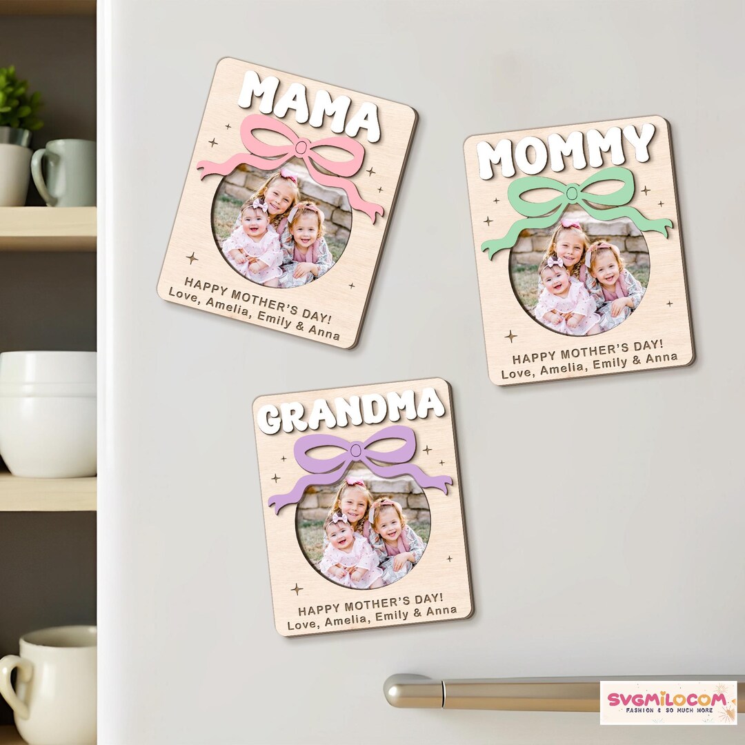 Mothers Day Fridge Photo Magnet, Custom Picture Frame Magnet, Mothers ...