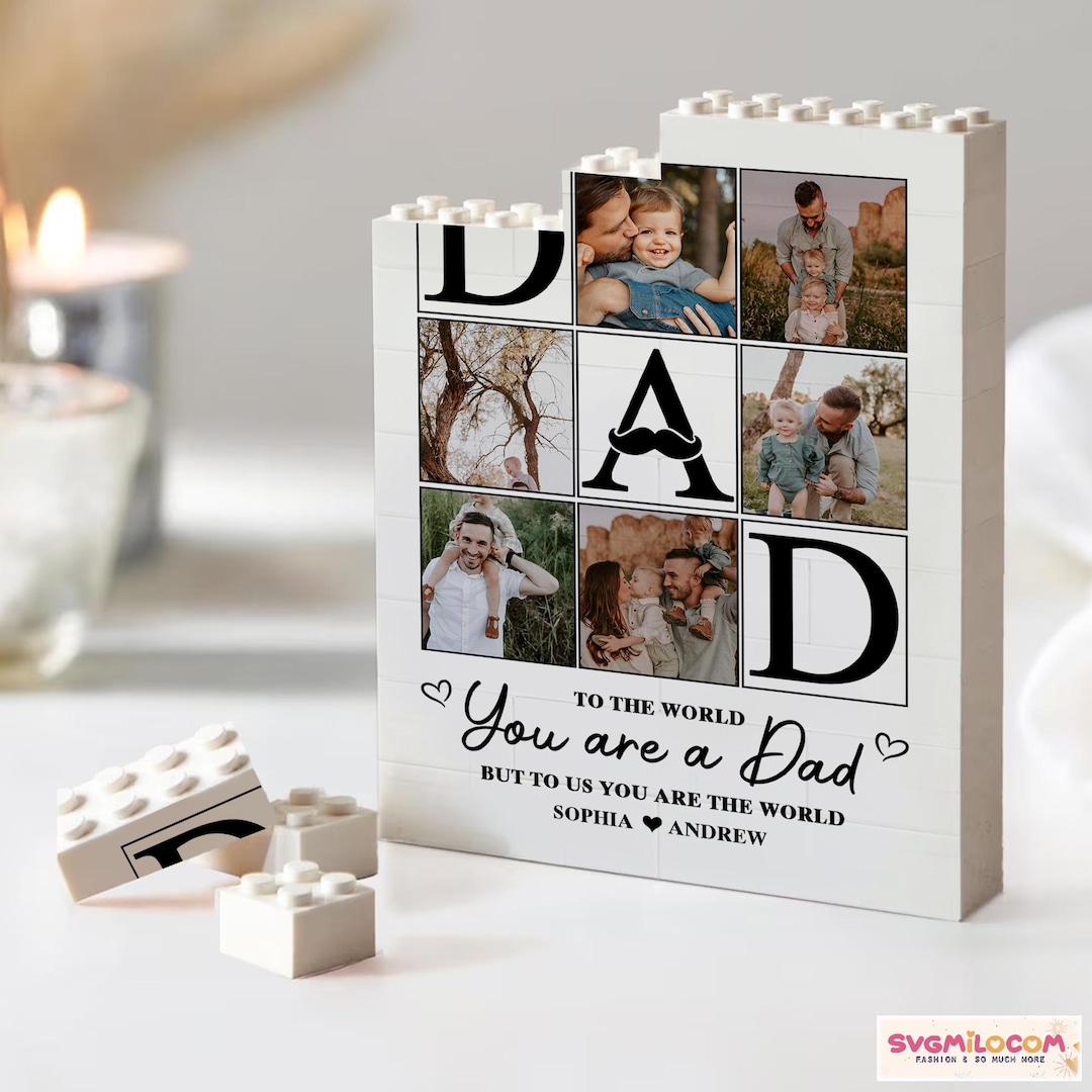 Custom Dad Brick Photo Block, Fathers Day Gift for Dad, Personalized ...