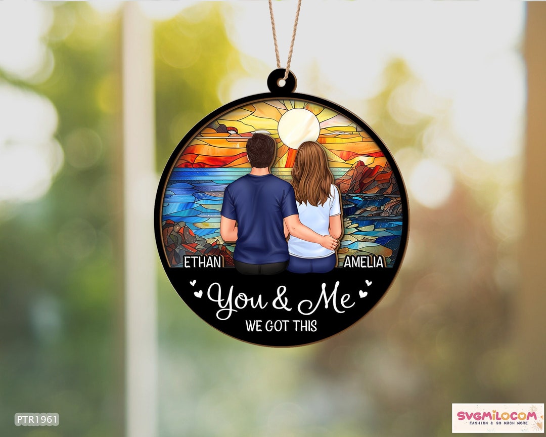 Personalized Couple Suncatcher, Custom Couple Wedding Anniversary ...