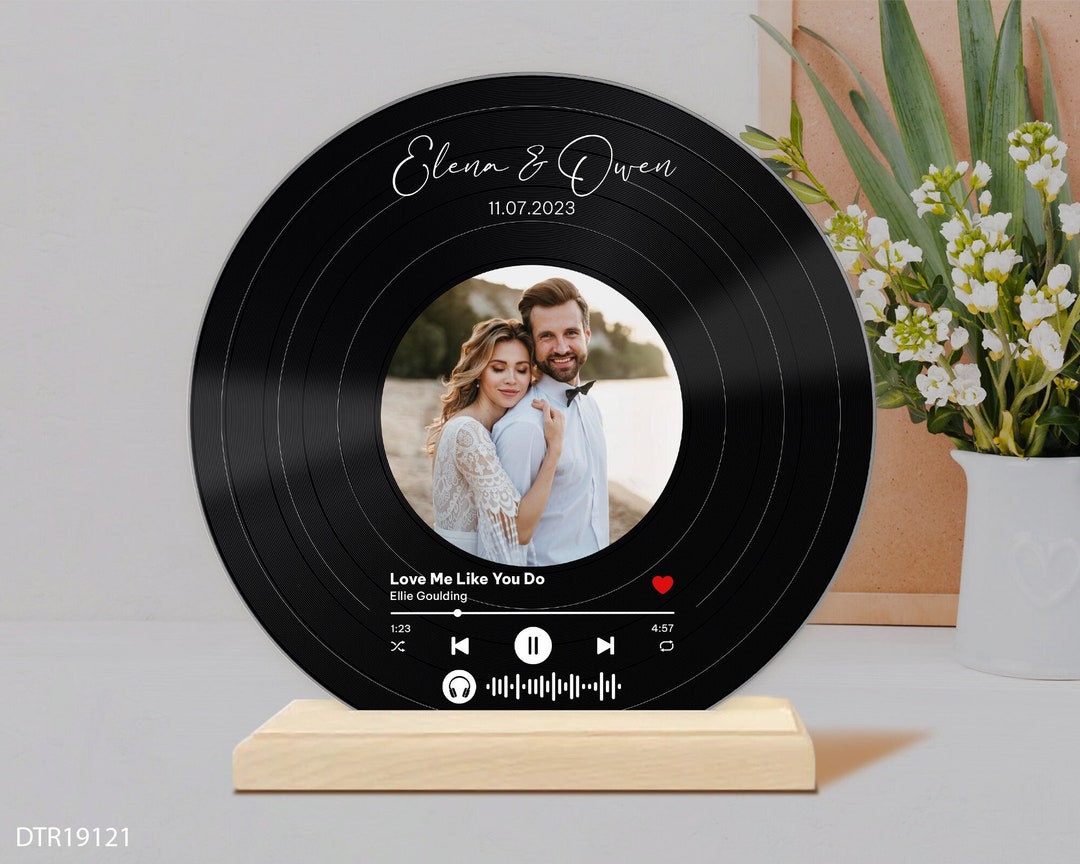 Personalized Photo Song Vinyl Record, Custom Couple Photo Acrylic ...