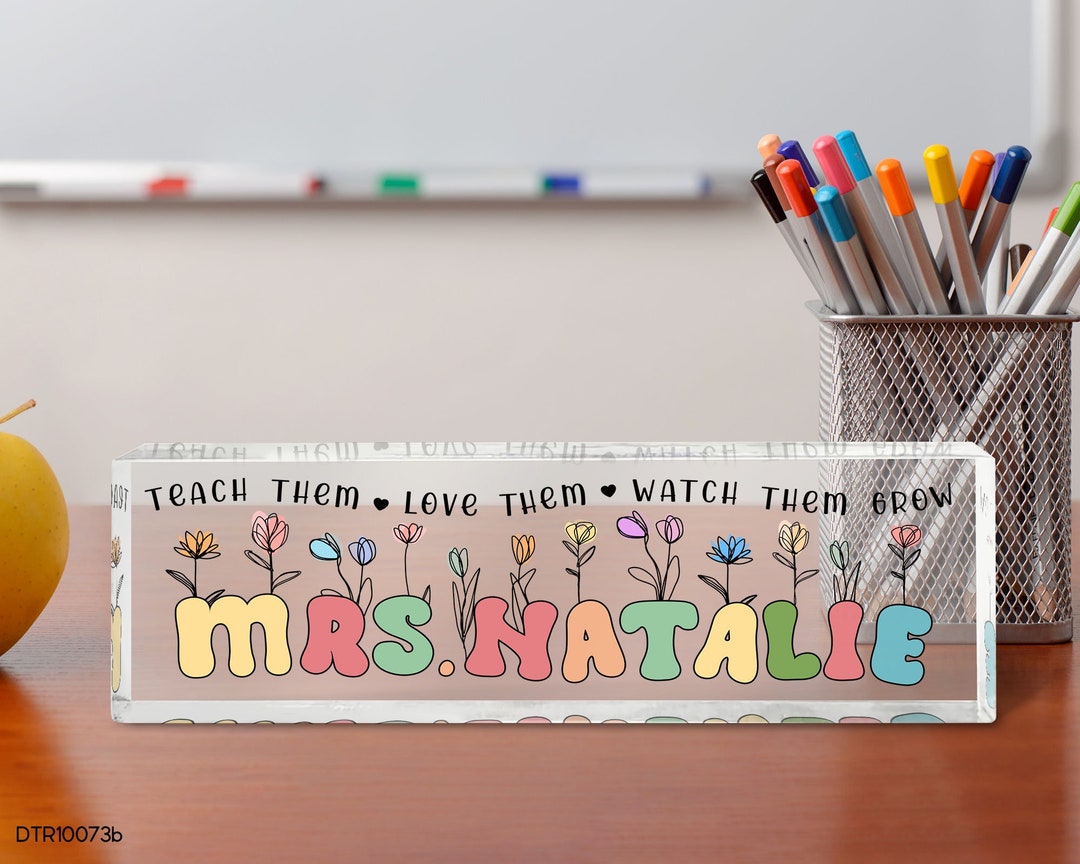 Teacher Desk Name Plate, Back to School Gifts, Gift for Teacher, Custom ...