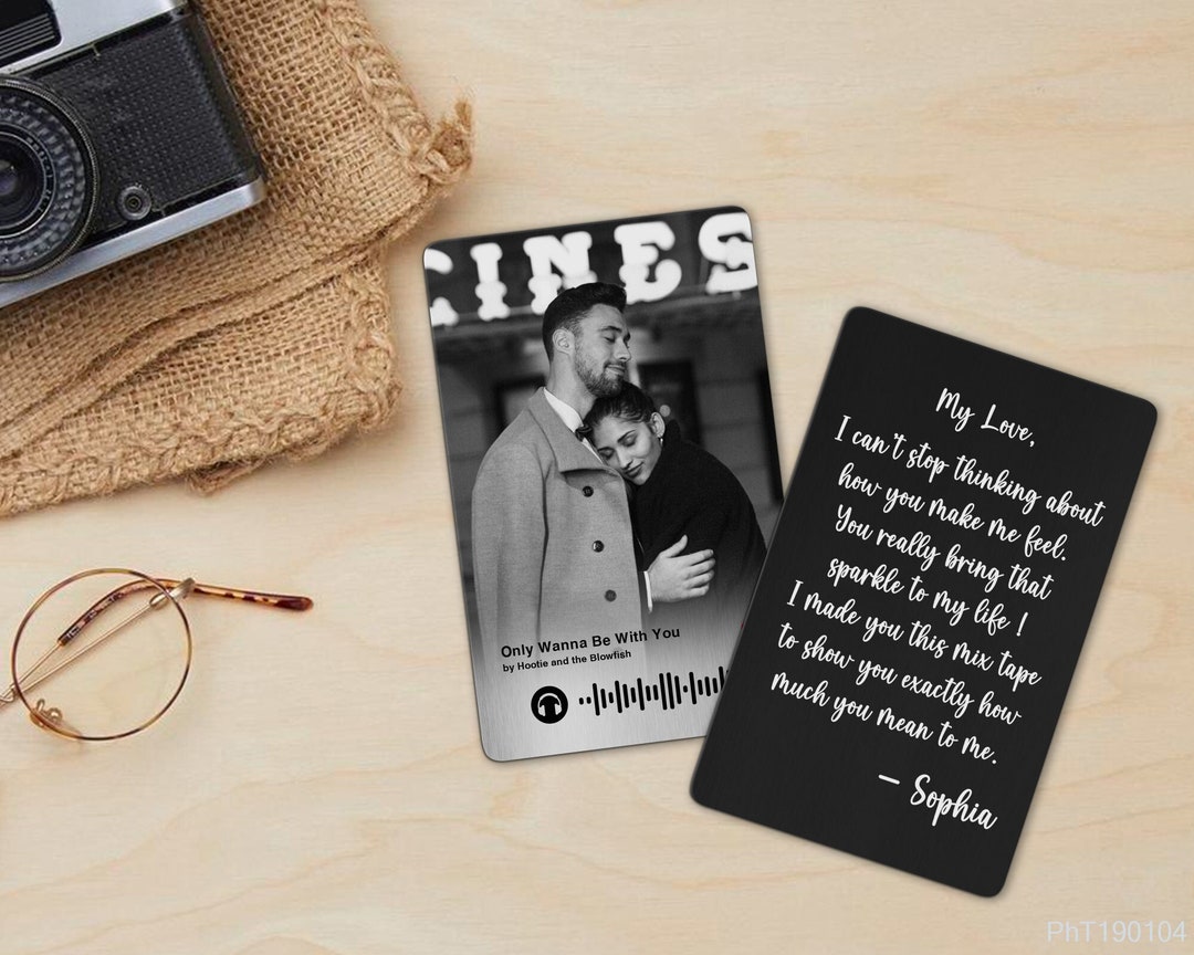 Personalized Metal Photo Card, Custom Song Wallet Card, Engraved Wallet ...