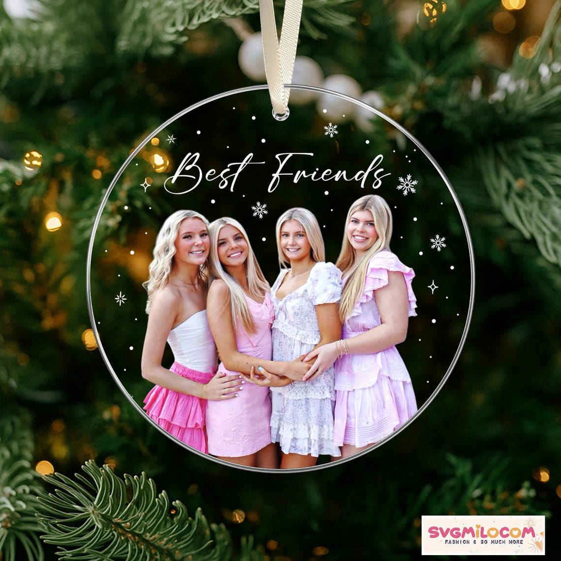 Custom Photo Ornament for Friends, Friendship Ornament Xmas 2025, Gift ...