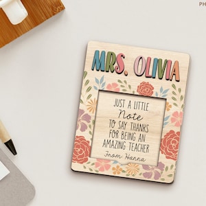 Teacher Appreciation Gift, Personalized Teacher Sticky Note Holder ...