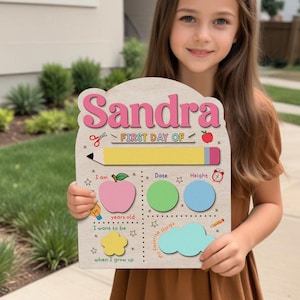 Personalized First Day of School Sign, Custom Reusable 1st Day of ...