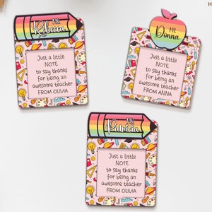 Teacher Sticky Note Holder, Teacher Appreciation Gifts, Personalized ...