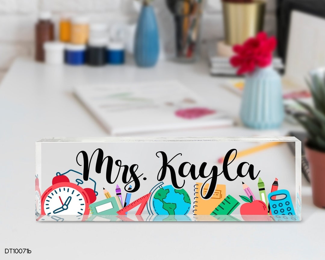 Personalized Teacher Name Plate, Teacher Name Desk Sign, Teacher Desk ...