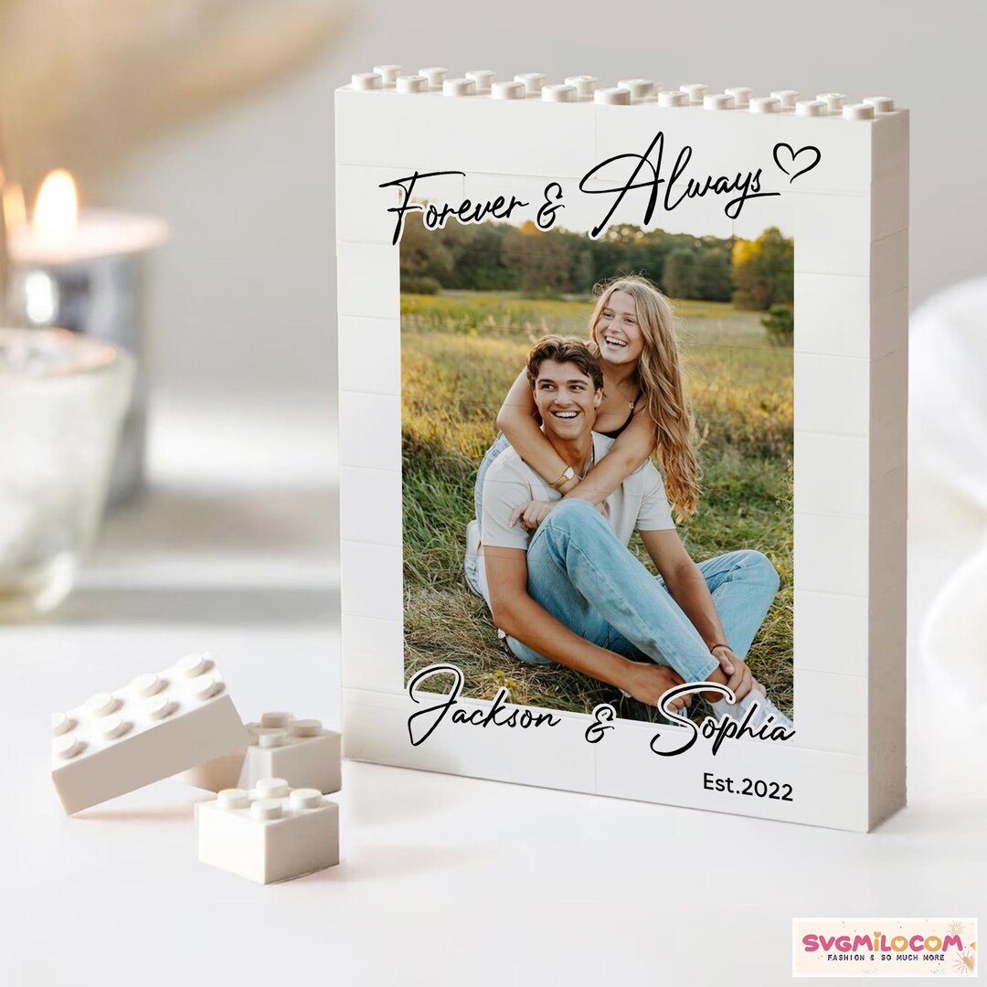 Custom Couple Brick Photo Block, Valentines Day Gift for Boyfriend ...