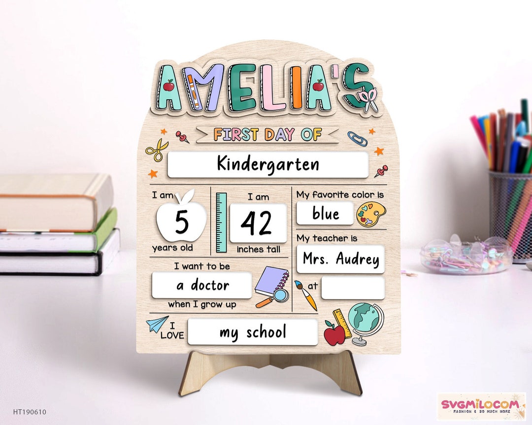 Custom First Day of School Sign, Back to School Sign, 1st Day of School ...