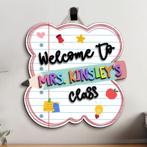 Custom Teacher Door Sign, Classroom Decor, Teacher Name 3D Wood Sign ...