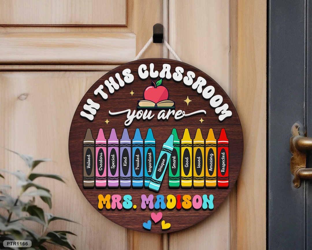 Personalized Teacher 3D Door Sign, Classroom Decor, Back to School ...