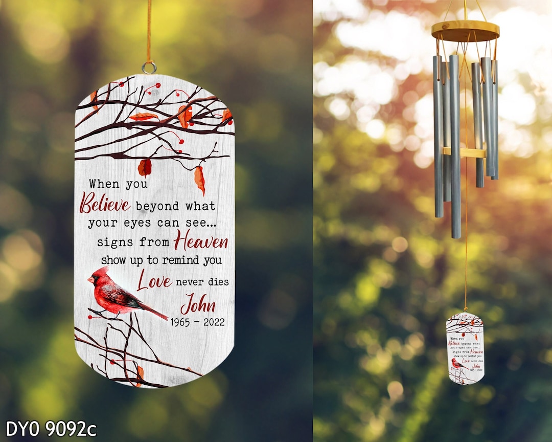 Memorial Wind Chimes, Cardinal Wind Chime, Cardinal Memorial Gift, in ...
