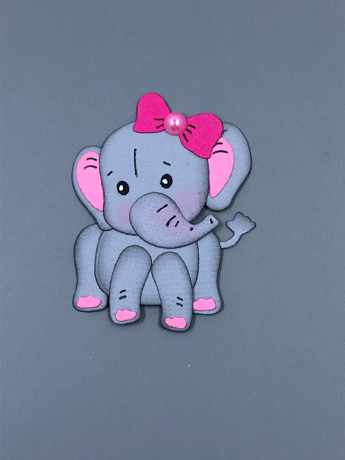 Elephant Die Cut, Baby Elephant for Card-making, Scrapbooking, Baby ...