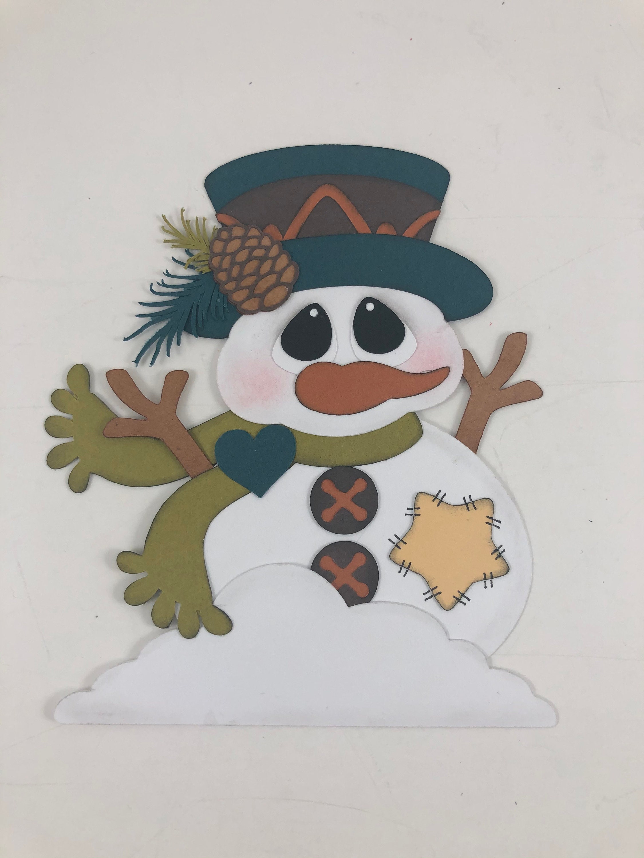 Snowman Die Cut Paper Piecing, Scrapbook Embellishment, Card Making - Etsy