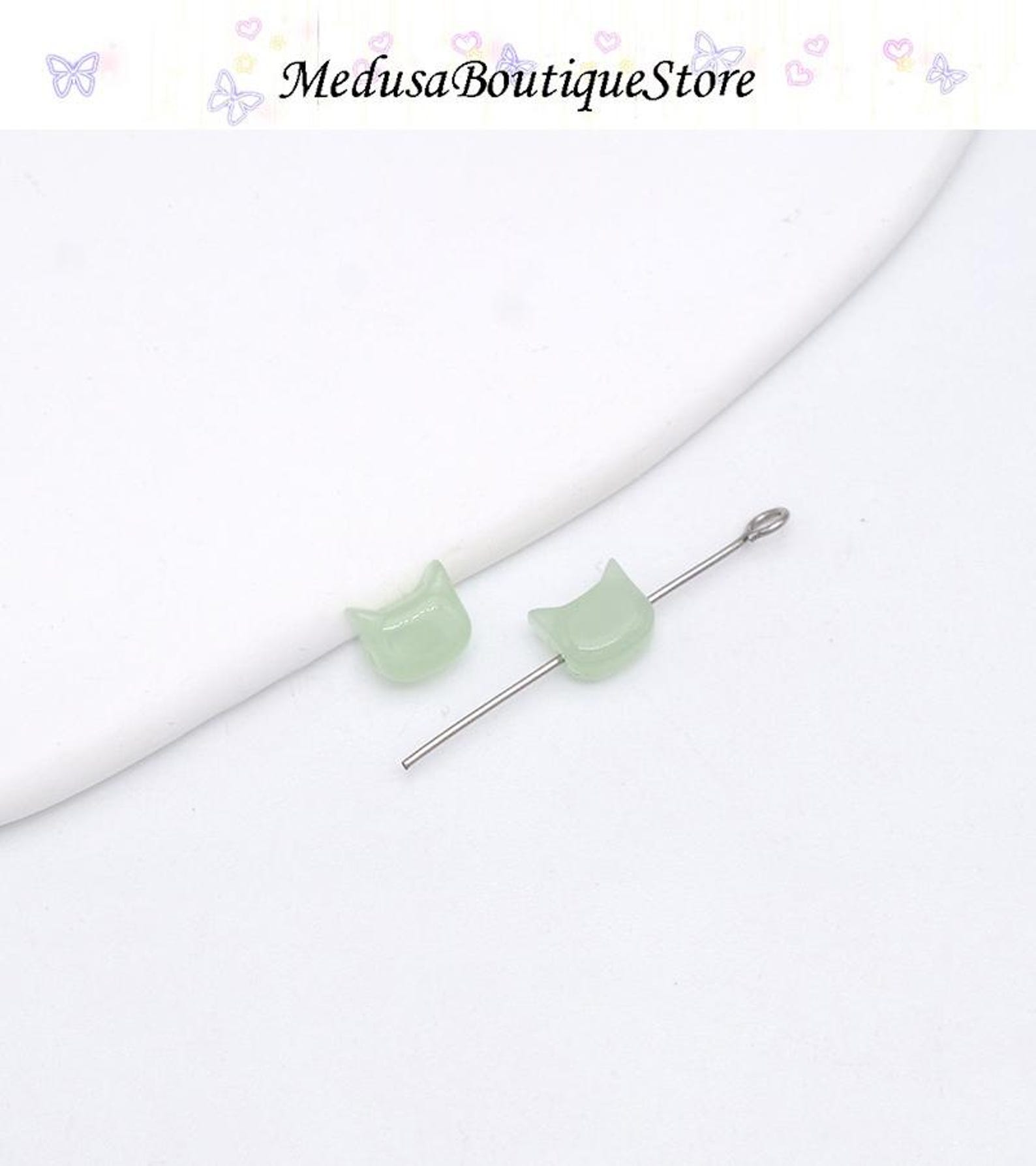 20pcs Cat Bead Glass, Cat Beads for Jewelry Making, Earring Findings - Etsy