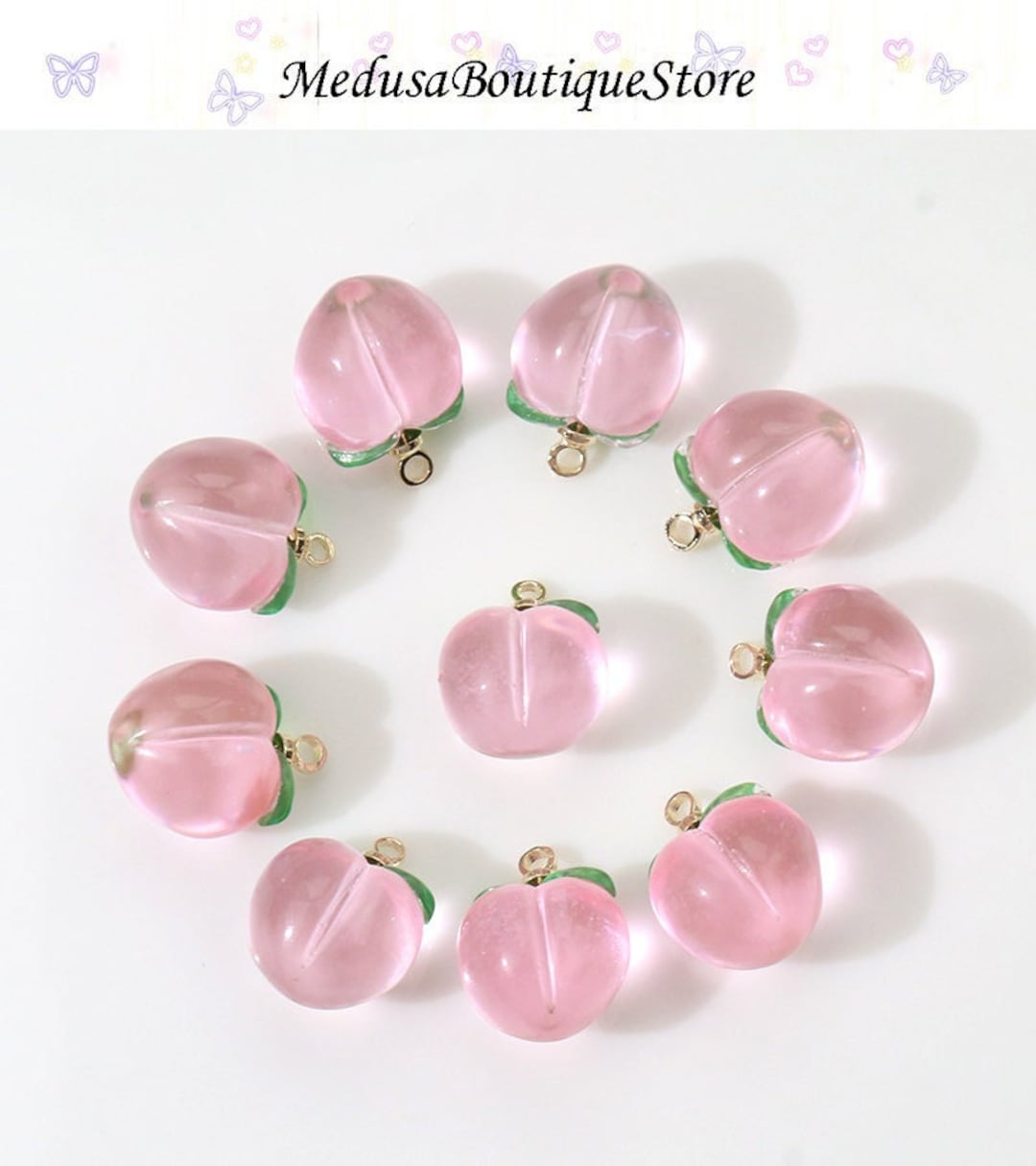 5/10pcs Peach Charms, Resin Fruit Charms Pendant, DIY Jewelry ...