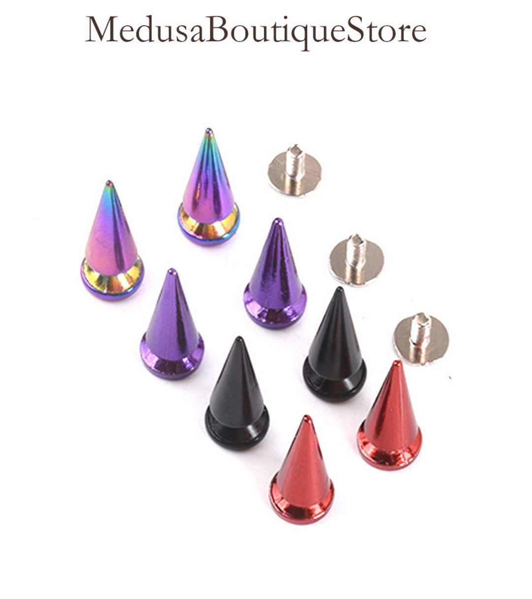 Metal Punk Studs, Rainbow Punk Spikes, Screw Rivets for Leather Crafts ...