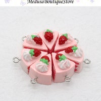 Handmade Polymer Clay Strawberry Cake Keychain - Etsy