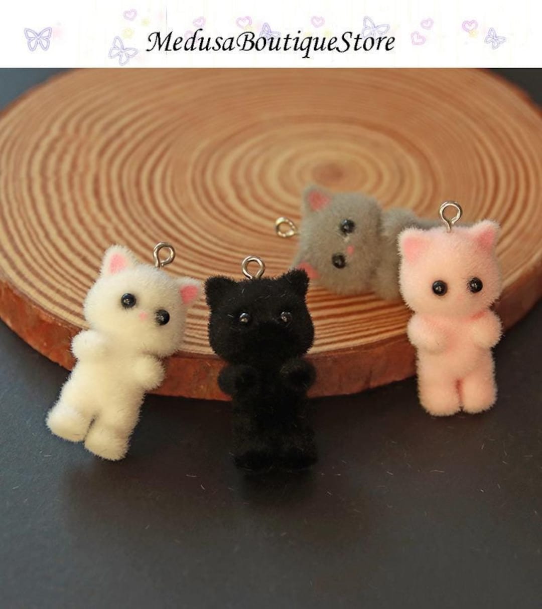 2pcs Cute Cat Charms, Resin Cat Charms Pendant, DIY Jewelry Accessories ...