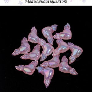 10pcs Acrylic Wing Beads, Heart Wing Beads Pendant, DIY Jewelry ...