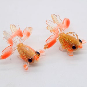 2pcs Gold Fish Charms,resin Goldfish Charms Pendant,puffer Charms, DIY ...